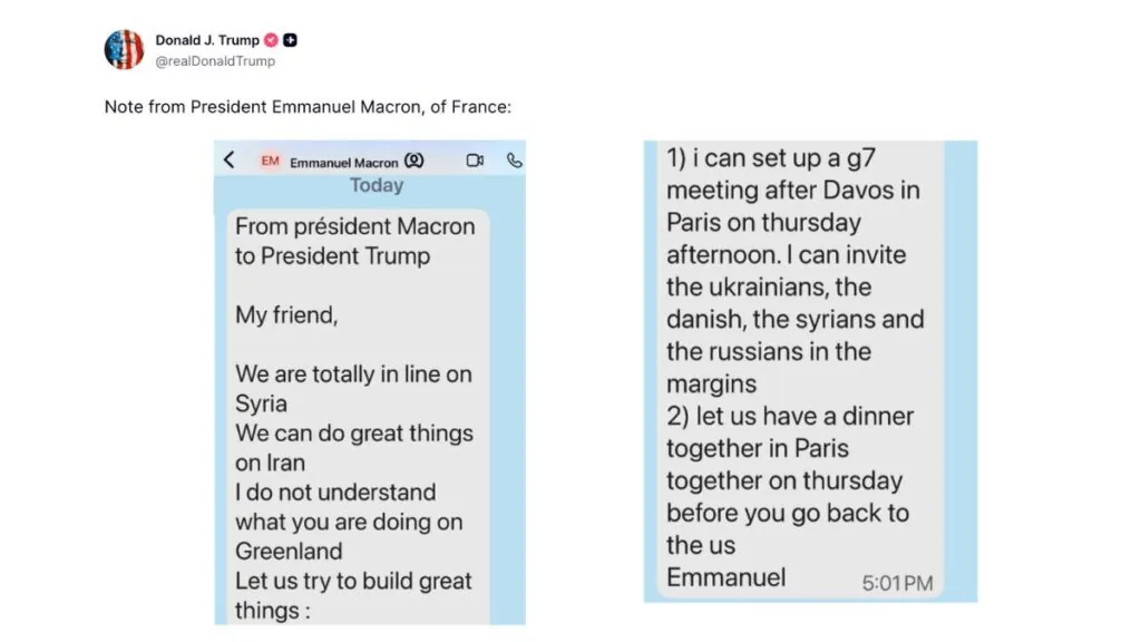 Trump filtra un mensaje de Macron en el que le recrimina sus ...