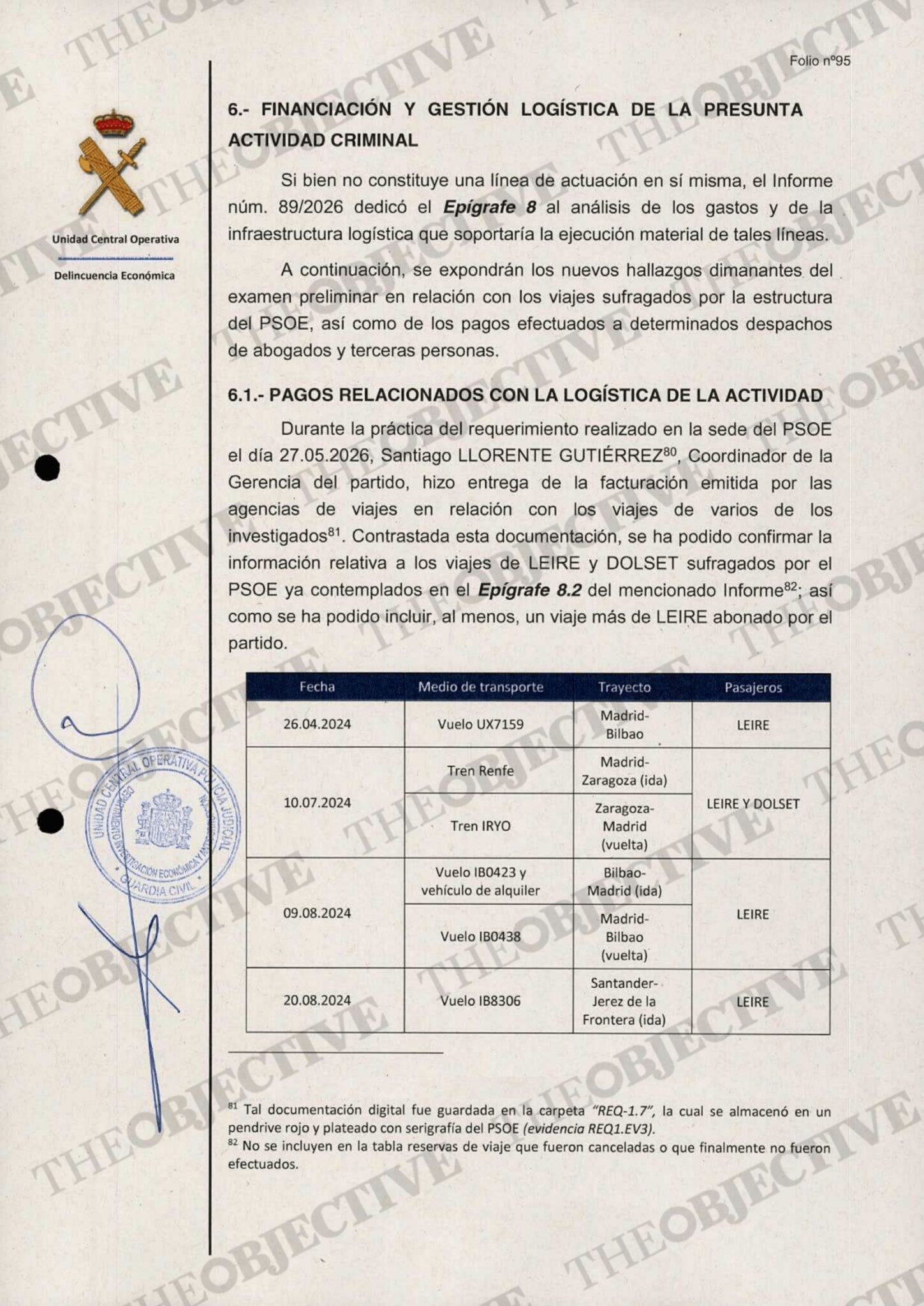 La UCO revela que el PSOE pagó seis viajes a Leire Díez entre marzo y ...